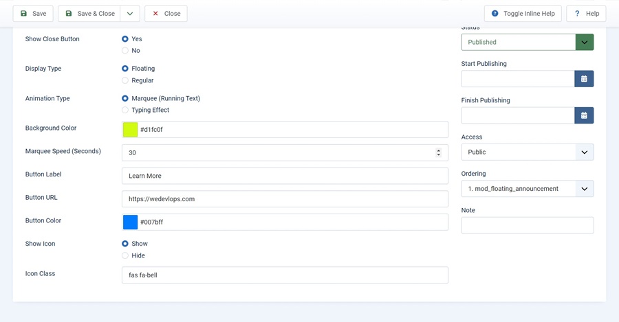 Joomla Module for Sticky or floating Header Announcements